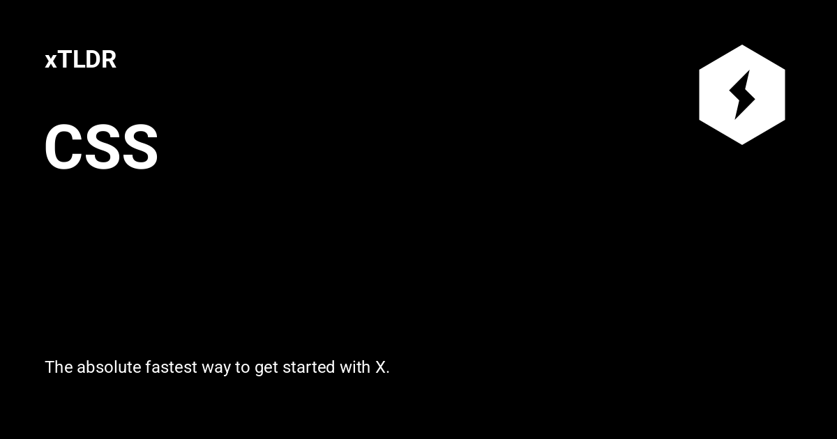 CSS - xTLDR