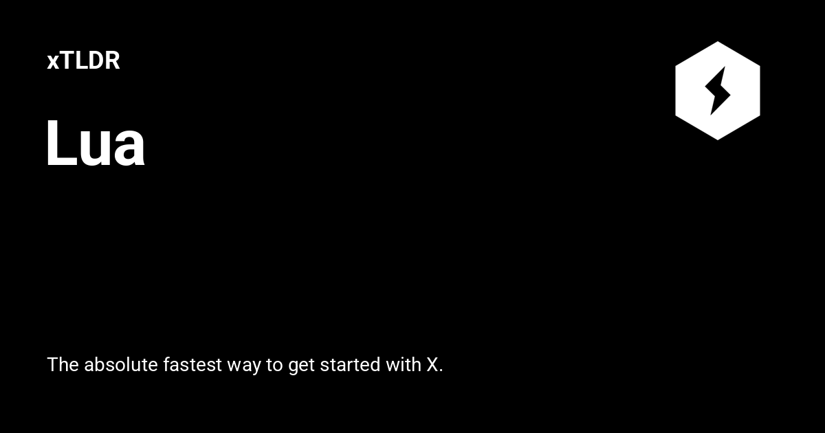 Lua - xTLDR