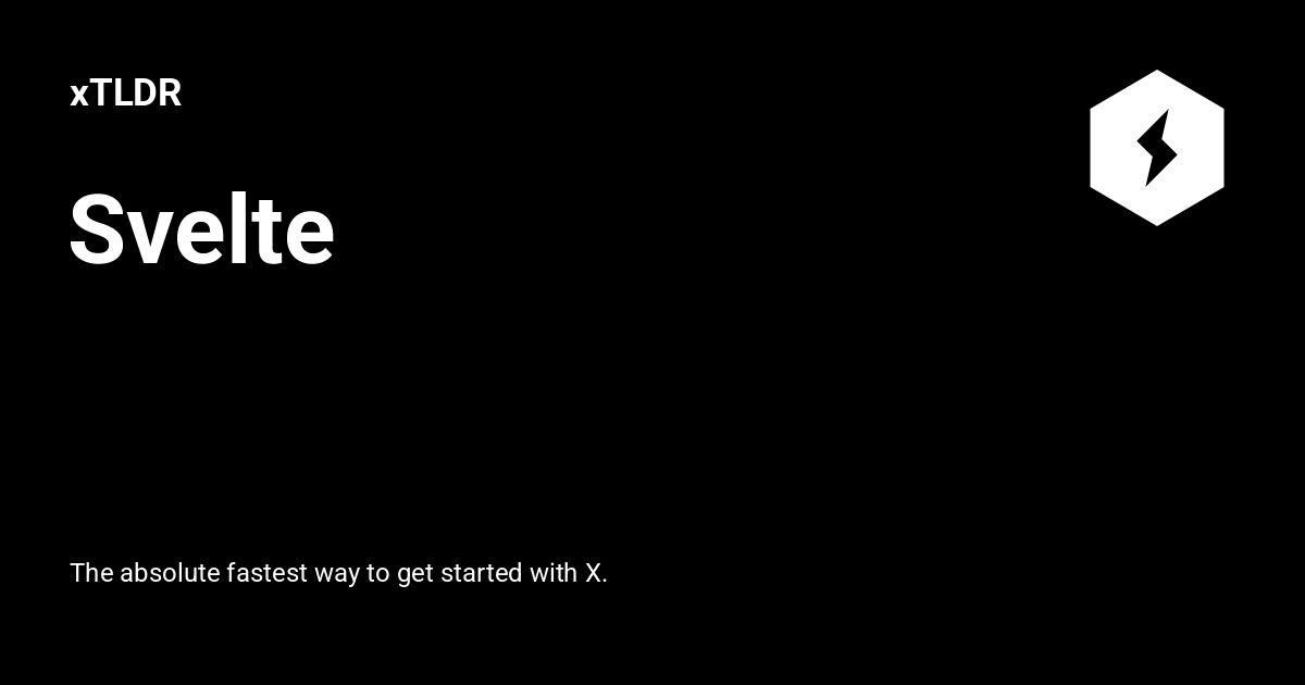 Svelte - xTLDR